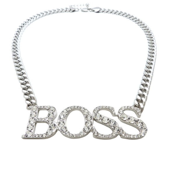 Jewelry | Iced Out Boss Pendant Necklace With Link Chain | Poshmark